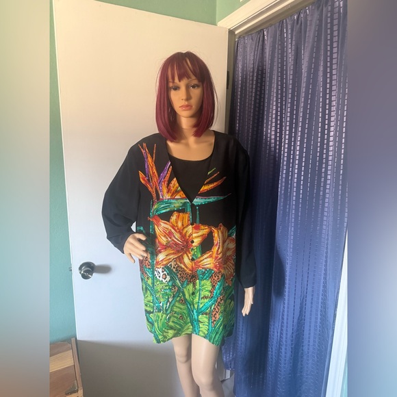 Diane Gilman | Tops | Diane Gilman 0 Silk Tunic Tank Top Set 1x Sequin ...